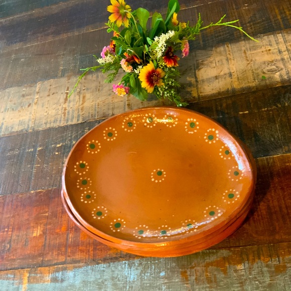Dining | Platos De Barro Mexican Clay Platesset Of 4 Plates | Poshmark